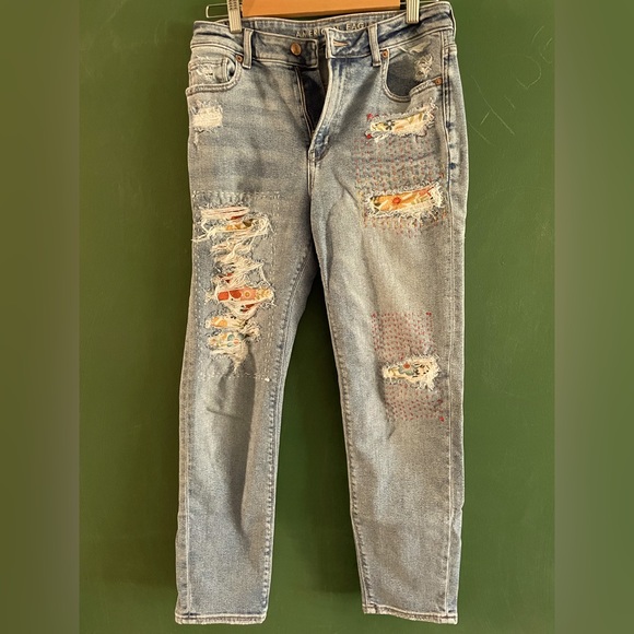 American Eagle Outfitters | Jeans | Custom Patches Distressed Jeans ...